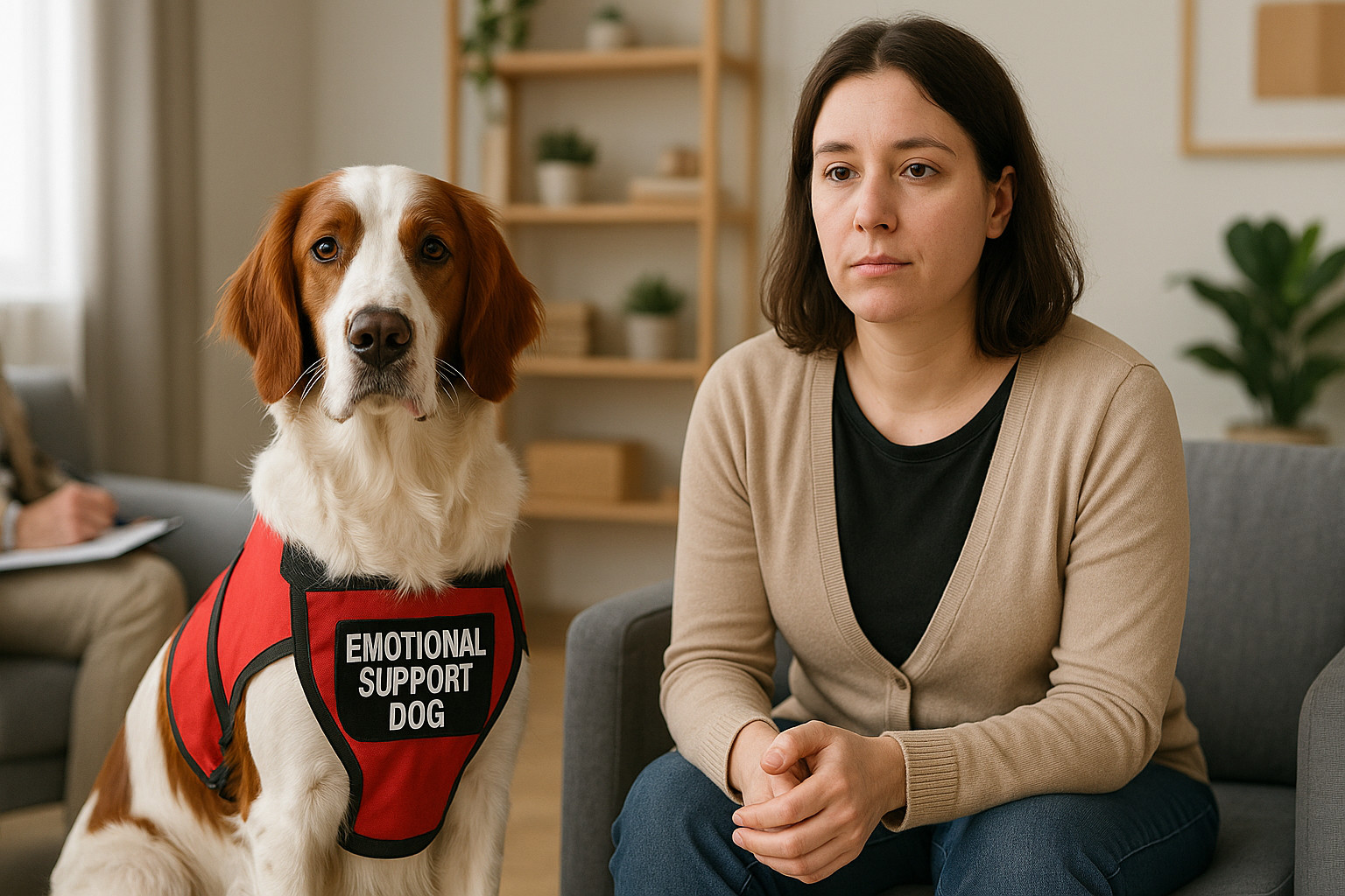 Irish Red and White Setter as an Emotional Support Dog
