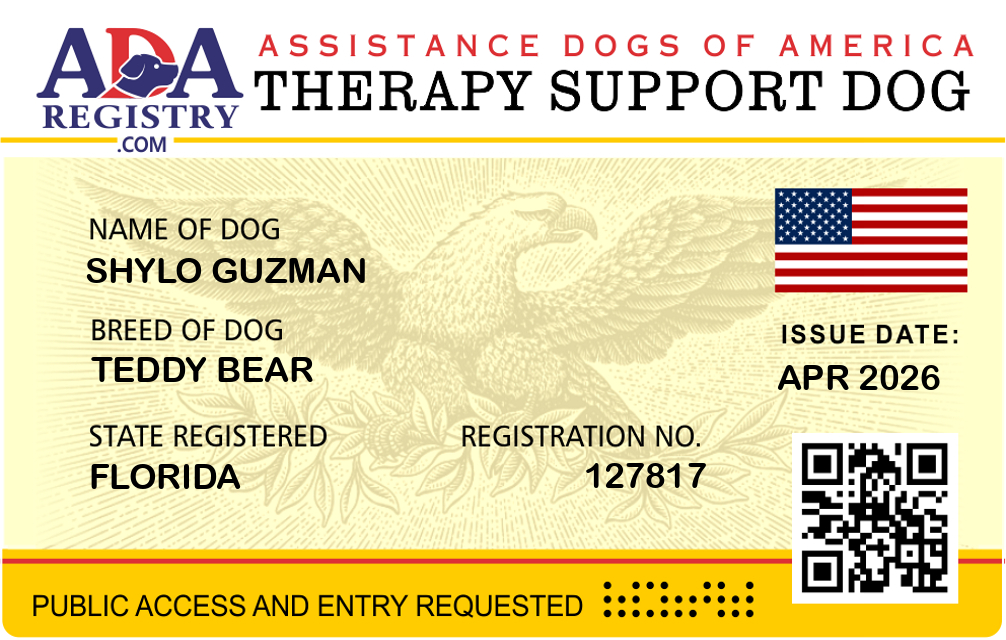 Therapy Dog Registration for Shylo Guzman